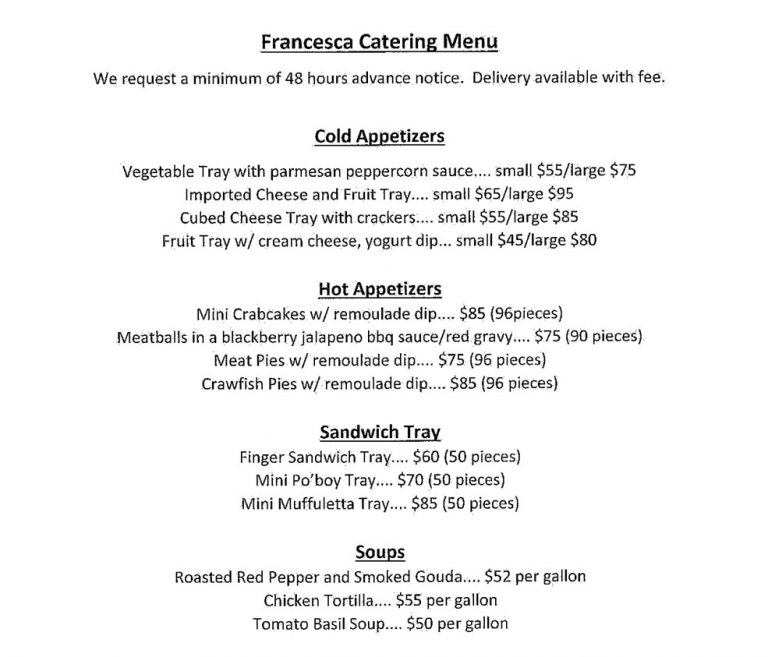 Catering – Francesca by Katie's