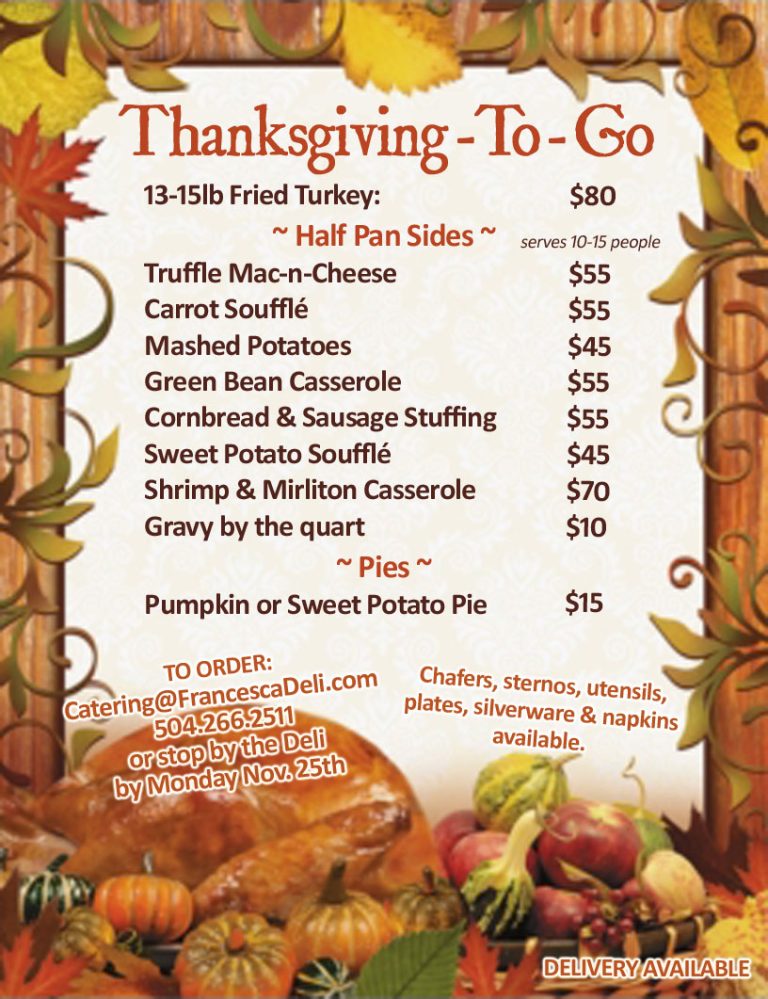 Menu – Francesca by Katie's